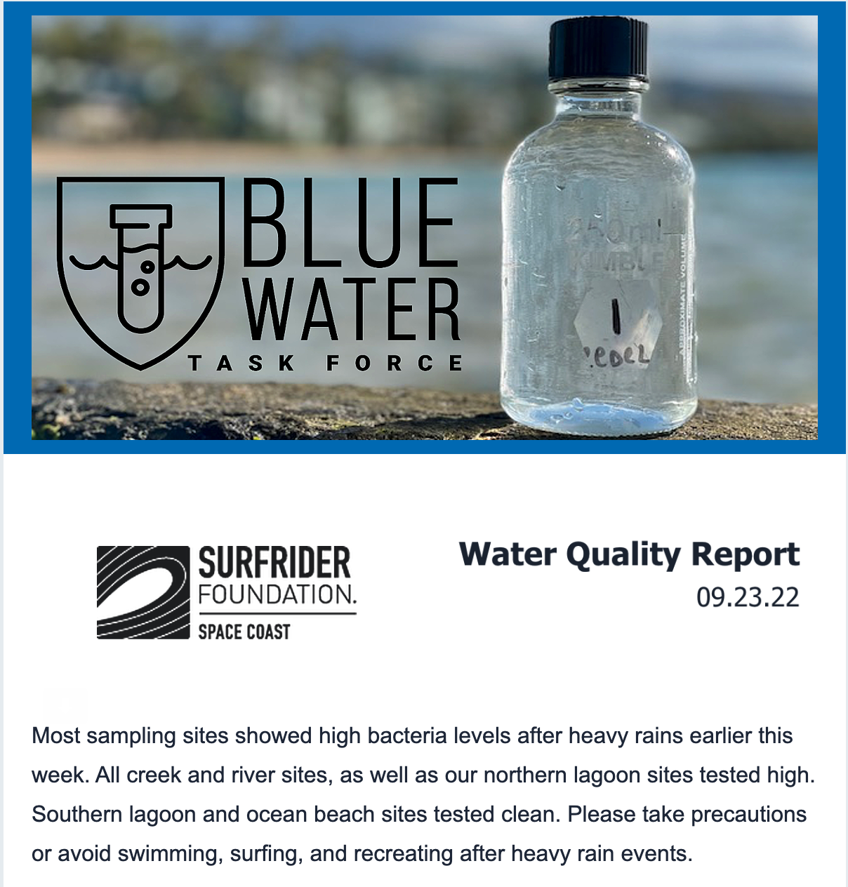 Communicating Blue Water Task Force Results 2.0 – Surfrider Foundation